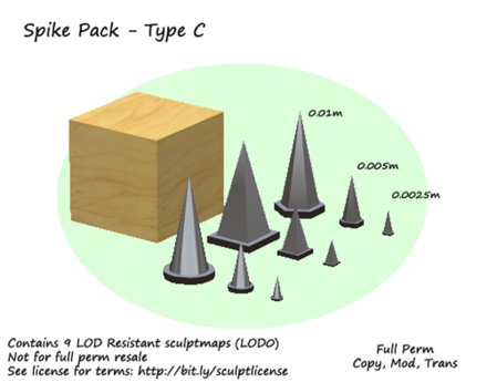 Second Life Marketplace - [RW] Spike Pack [Series 1 - Type A-E] [ Full ...